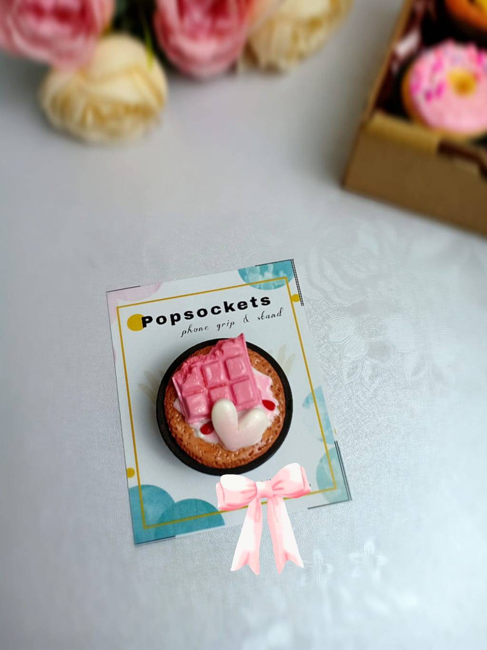 4 Pcs Air Dry Clay Popsocket Phone Accessories/ Beautiful Clay Art ...