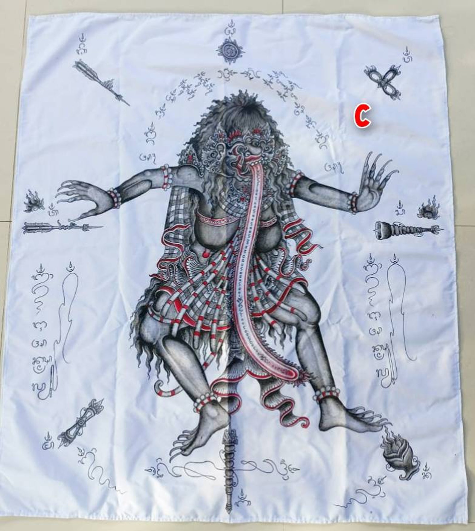 Handpainting Rangda's Head Cover Cloth/balinese Rangda Handpainting ...