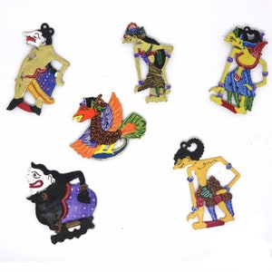 Set of 5 Pcs and 10 Pcs Shadow Puppets Fridge Magnet/ Indonesian Shadow ...