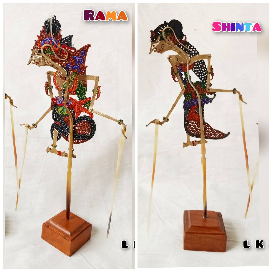 Fine Quality Couple Shadow Puppets Rama Shinta/javanese Shadow Puppets ...