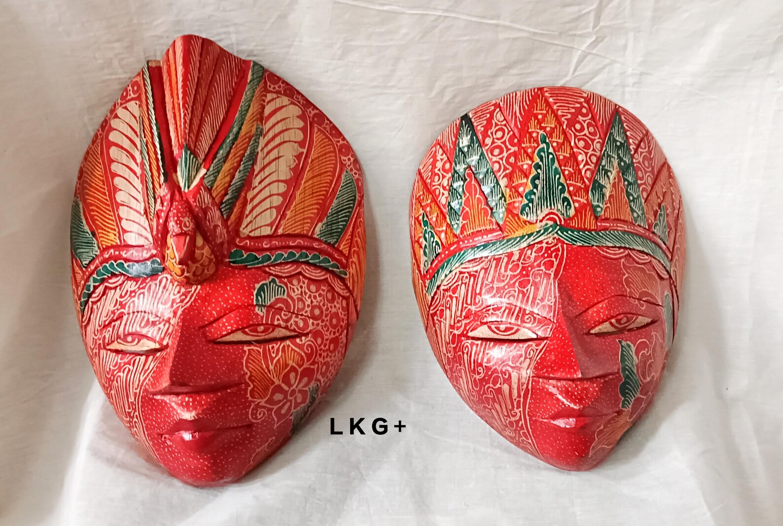 A Pair Rama Shinta Mask/free Shipping/ Wooden Wall Decor/ Indonesian ...