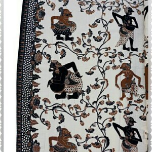 Wayang Batik Sarong/indonesian Batik Fabric/beautiful Wayang | Etsy