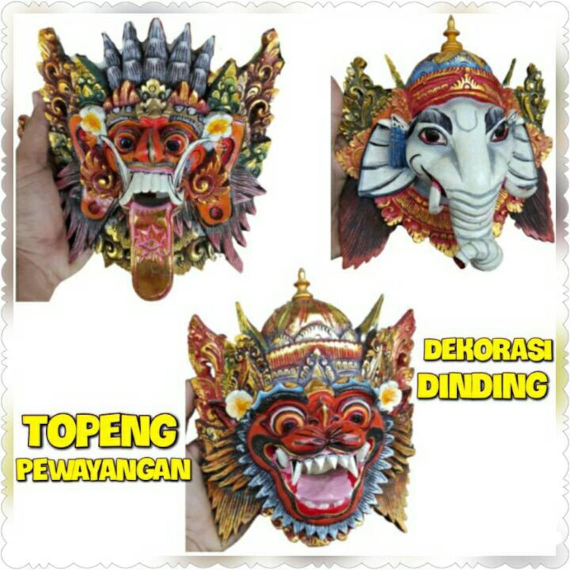 Fine Collection Balinese Mini Mask/balinese Hindu Puppet Characters ...