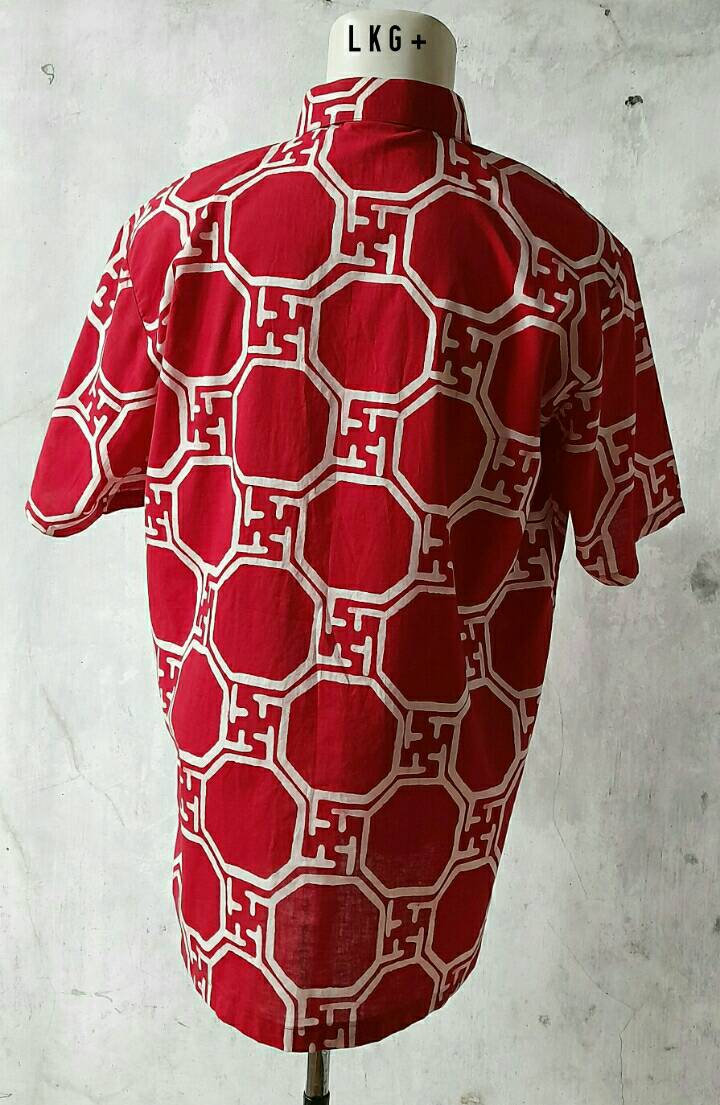 Indonesian Batik Shirt/red Batik Shirt/boho Batik - Etsy