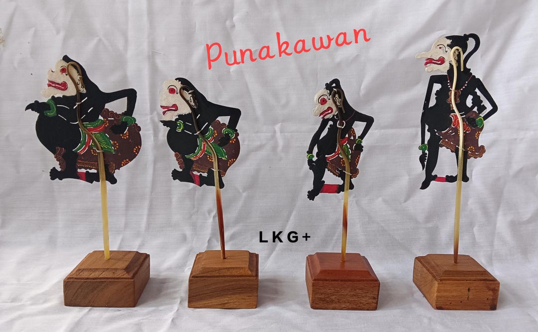 Set of Fine Punakawan Shadow Puppets/4 Pcs Clown Shadow Puppets ...