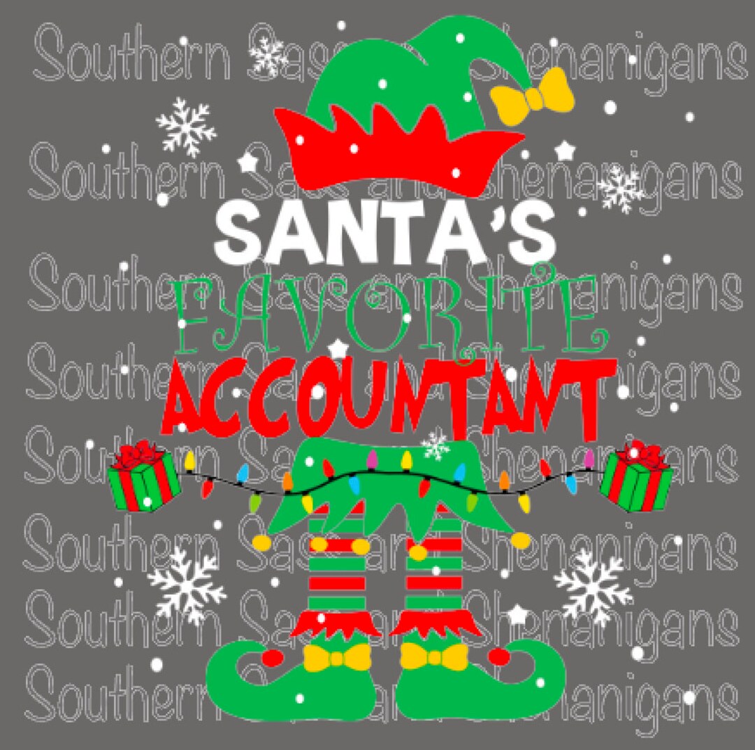 Santa's Favorite Accountant Boy Girl Elf SVG PNG - Etsy