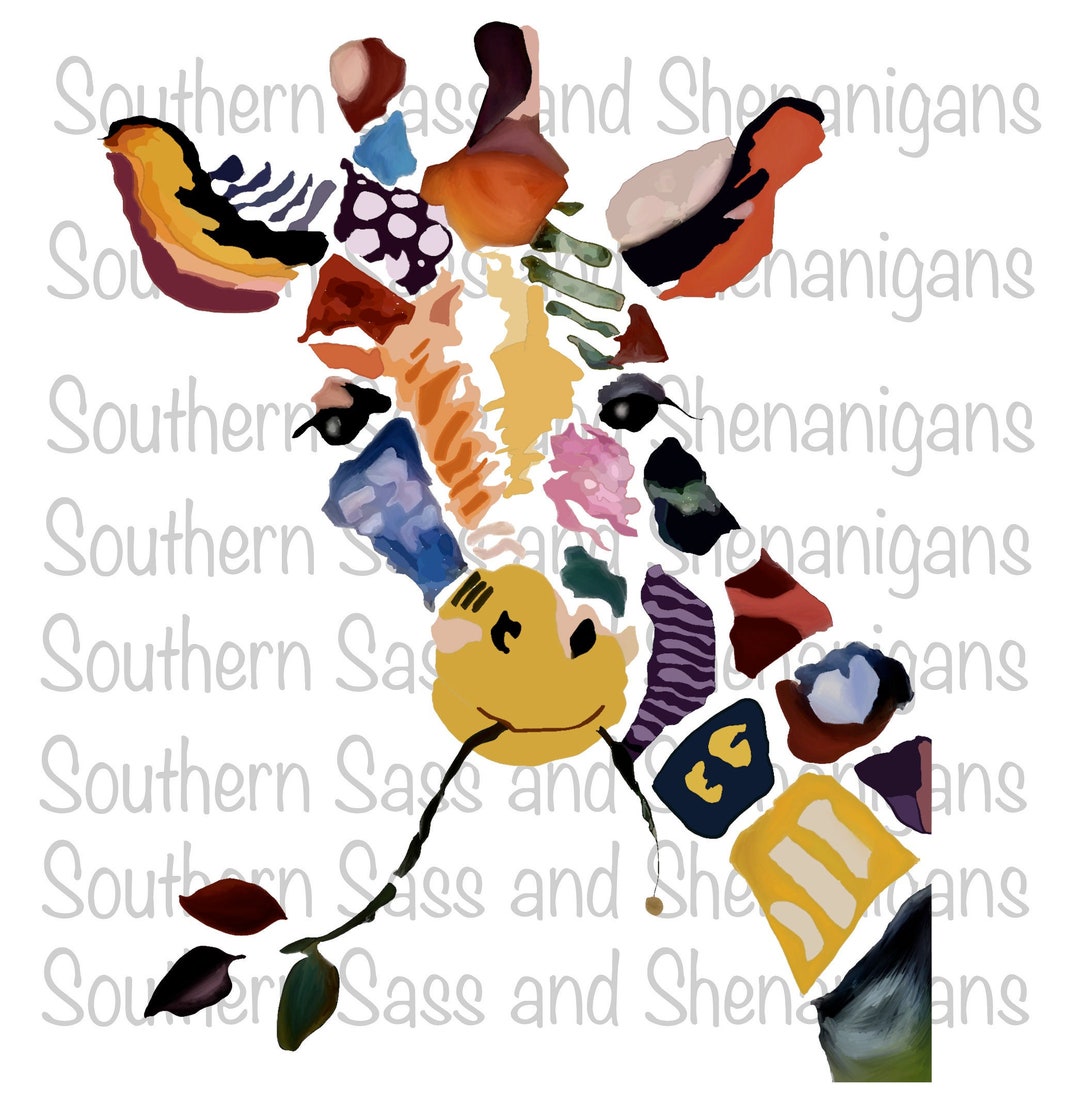 Patchwork Giraffe Watercolor Hand Drawn PNG - Etsy