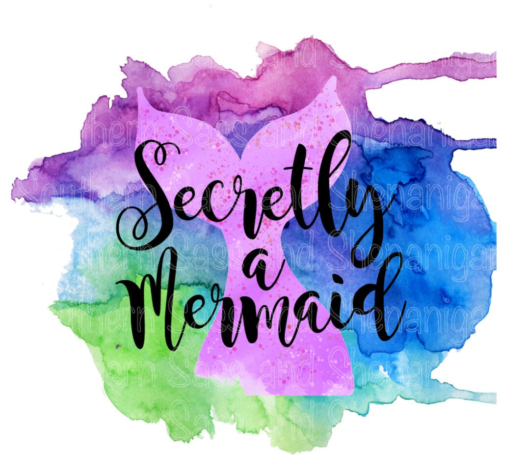 Secretly a Mermaid Watercolor PNG - Etsy