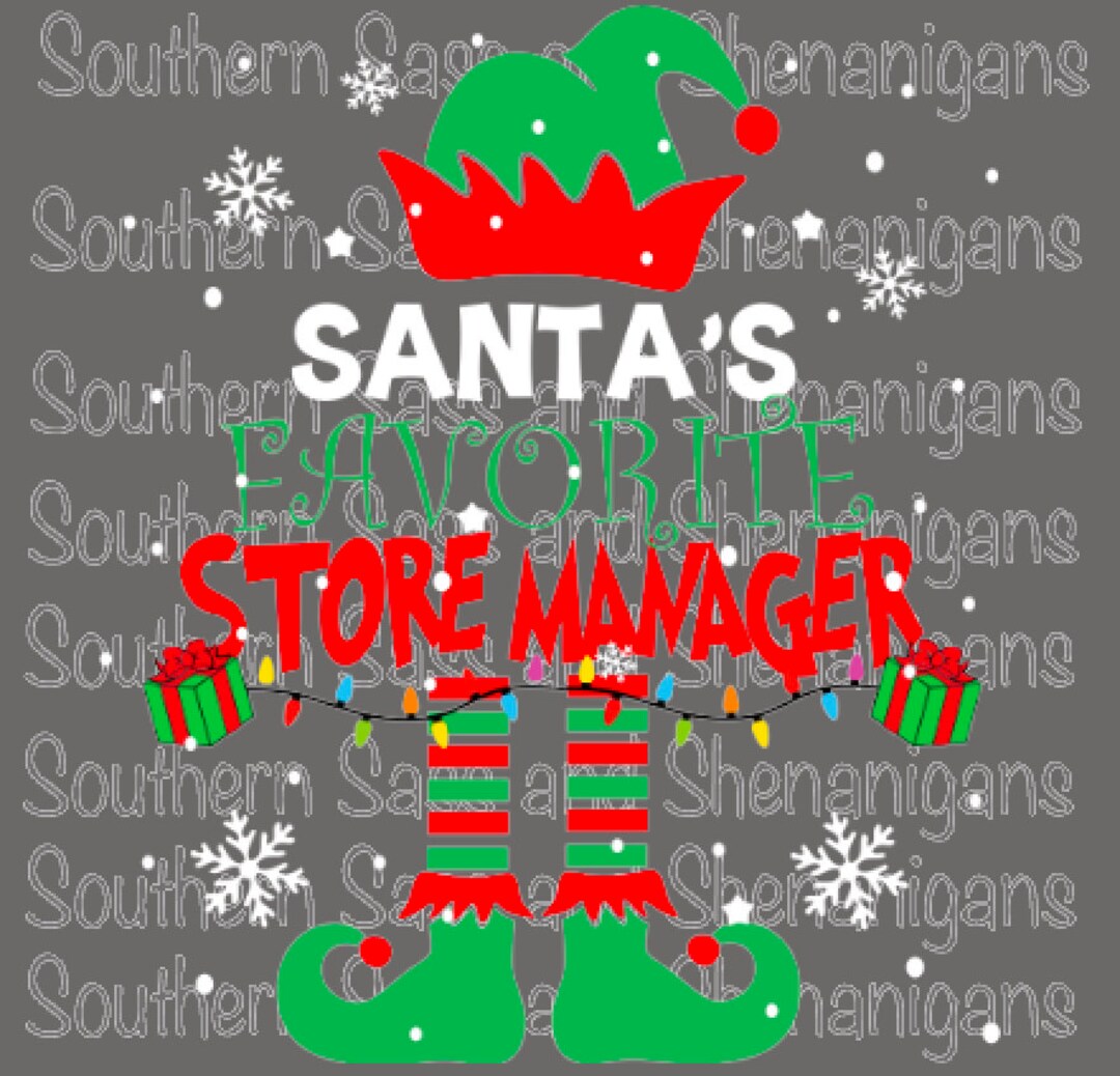 Santa's Favorite Store Manager Elf Boy Girl SVG PNG - Etsy