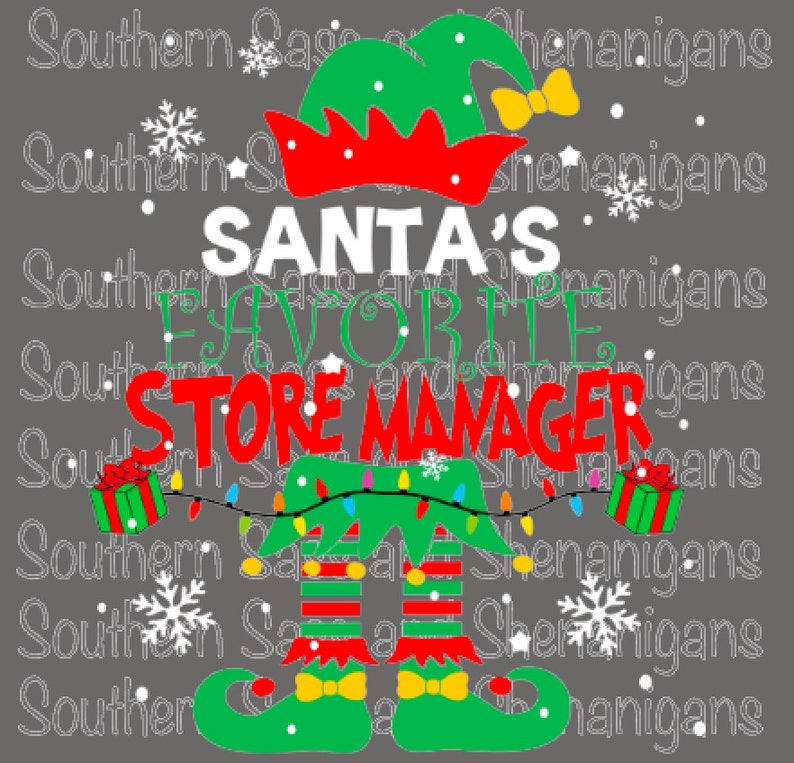 Santa's Favorite Store Manager Elf Boy Girl SVG PNG | Etsy