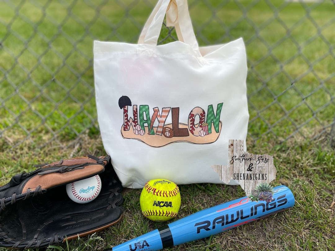 Personalized Baseball Tote Bag Softball Tote Bag Boy Gift Girl Gift ...