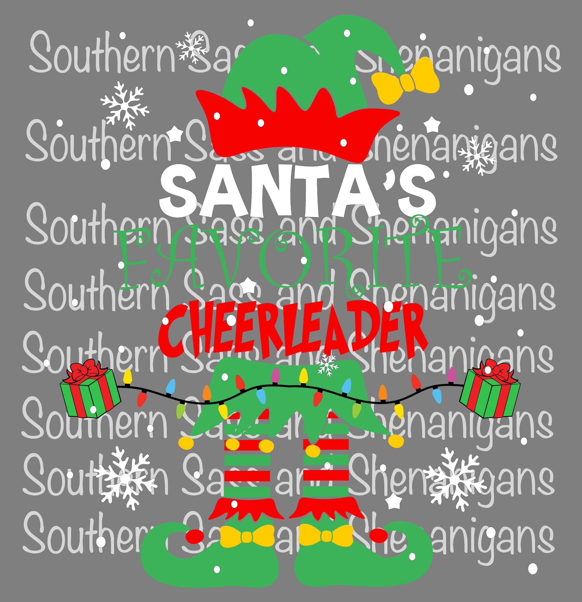 Santa's Favorite Cheerleader Boy Girl Elf SVG PNG | Etsy