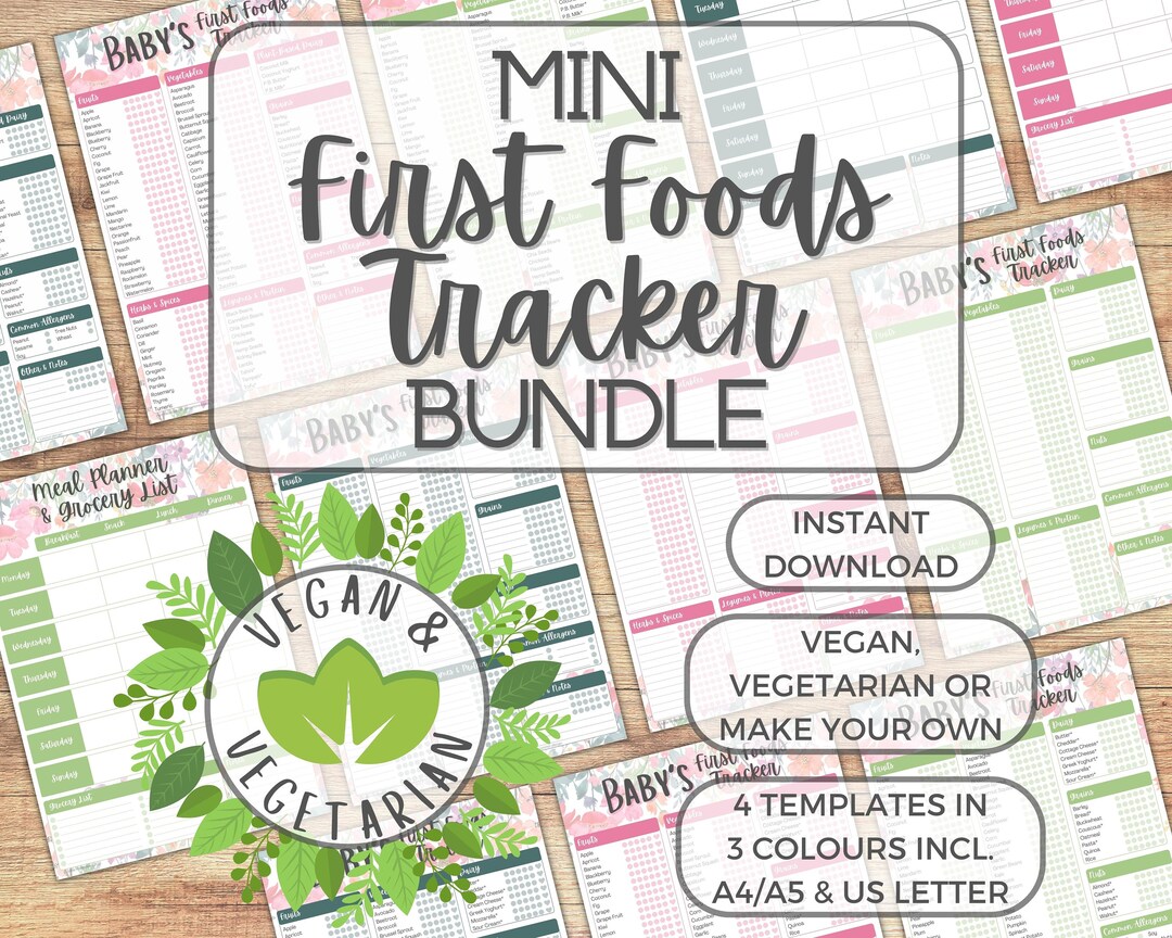 First Foods Tracker + Meal Planner for Baby Led Weaning or Purees ...