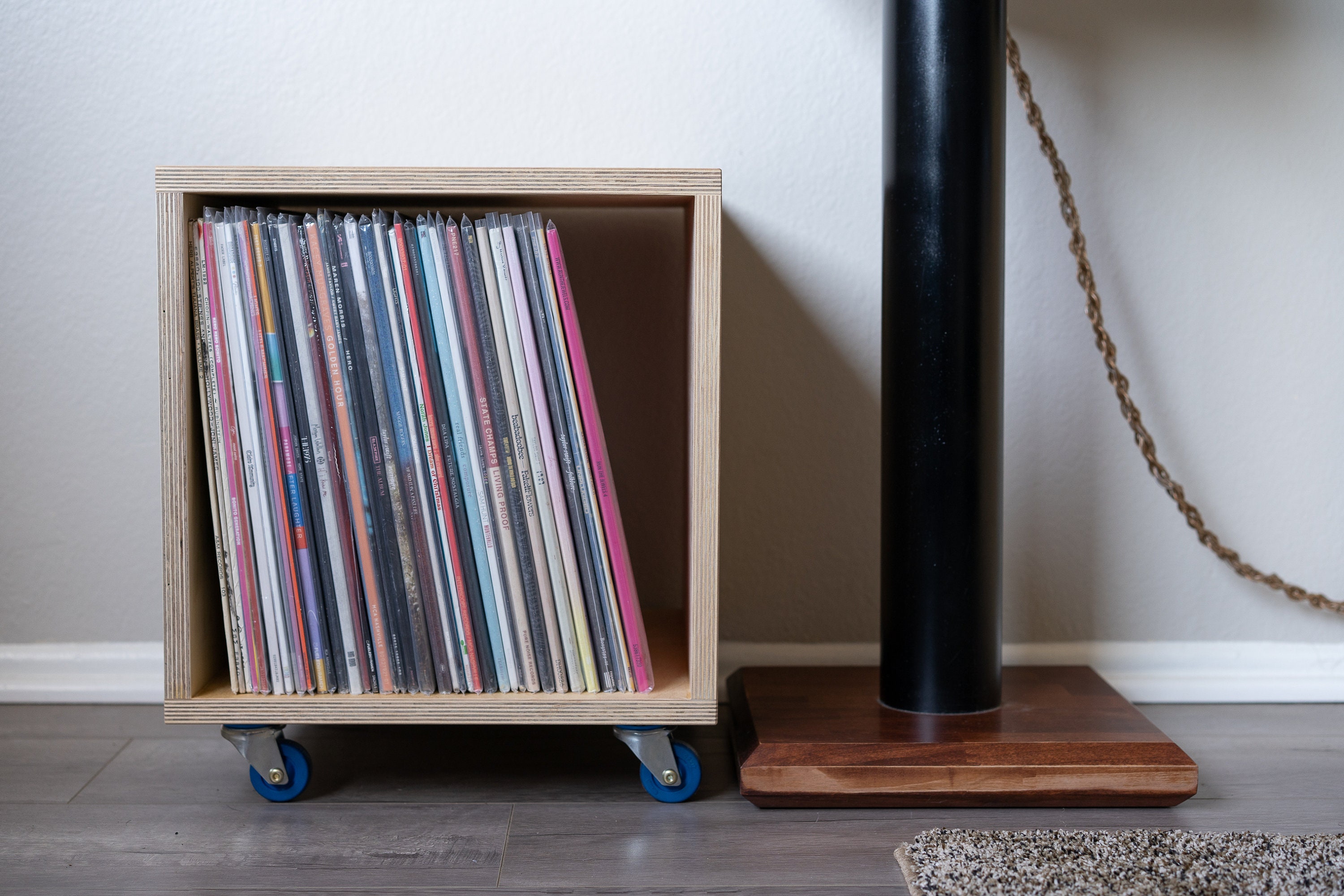 Baltic Birch Vinyl Record Storage Cube With Wheels - Etsy