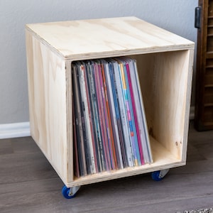 Record Storage Cube With Wheels - Etsy