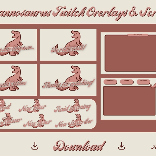 Stream Dino Overlays - Etsy