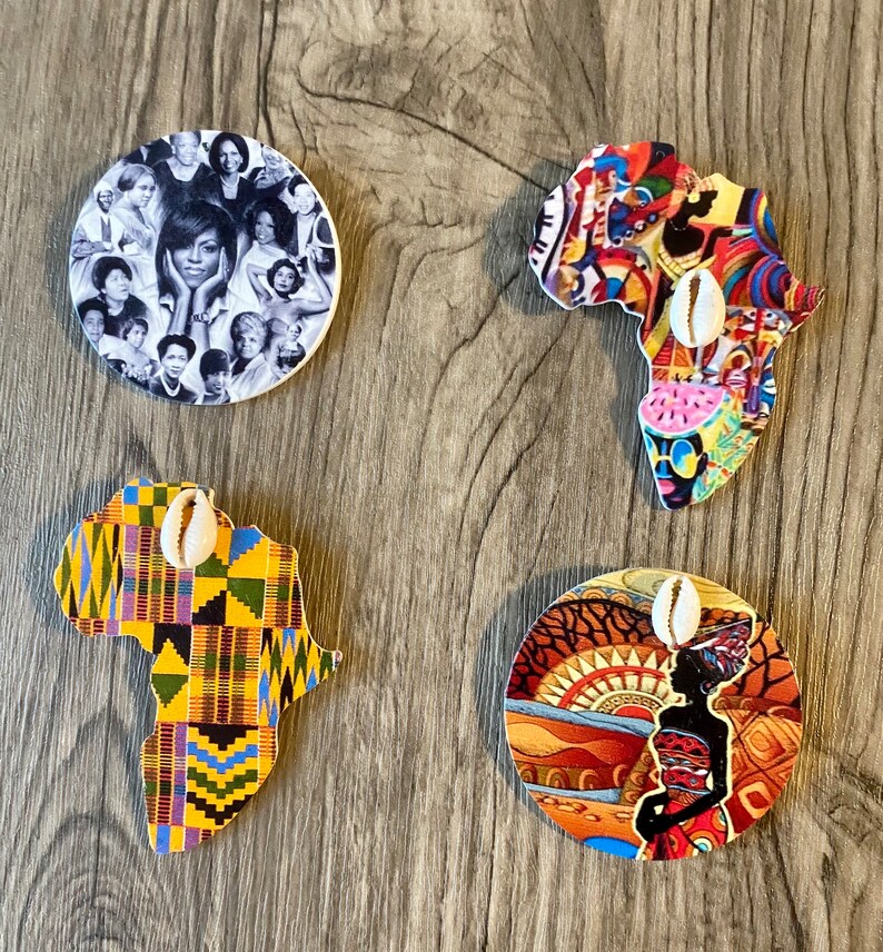 The Sun Shines on the African Woman Lapel Pin, Ethnic Lapel Pin, African Lapel Pin, Cowrie Shell ...