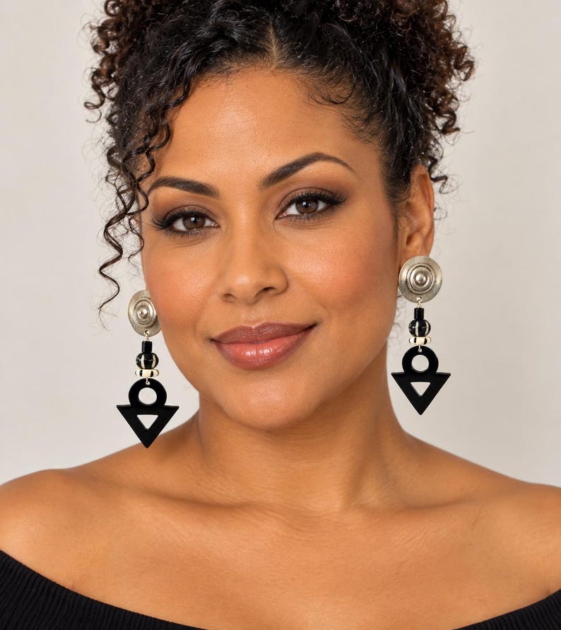 Silver Clip on Statement Earrings:, Horn African Ethnic Style - Etsy