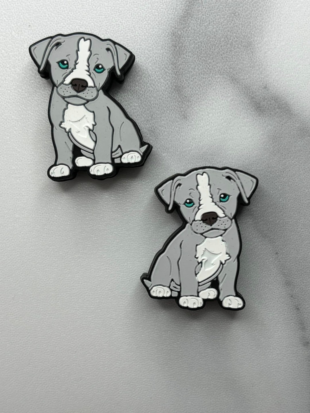 The 0066 - Animal - Dog - Pitbull Gray Silicone Focal - Etsy