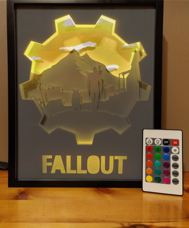 Fallout Shadow Box LED Paper Cut Light Box/light Box Minimalist ...