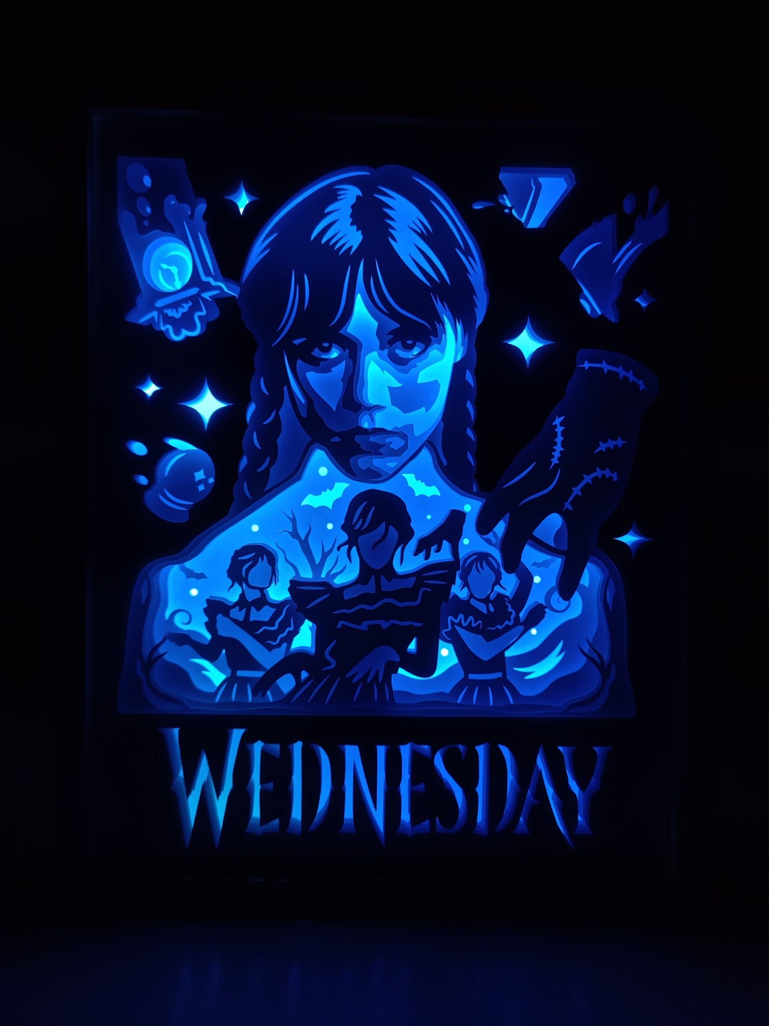 Wednesday Shadow Box | LED Paper Cut Light Box/light Box | Minimalist ...