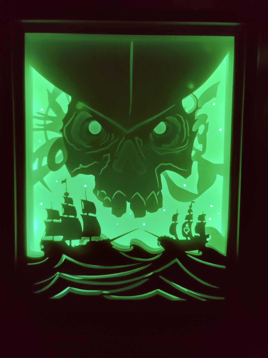Pirate Lord Flameheart Shadow Box LED Paper Cut Light - Etsy