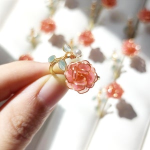 Handmade Colorful Rose Ring,fairy Ring,glass Resin,kanzashi Ring ...