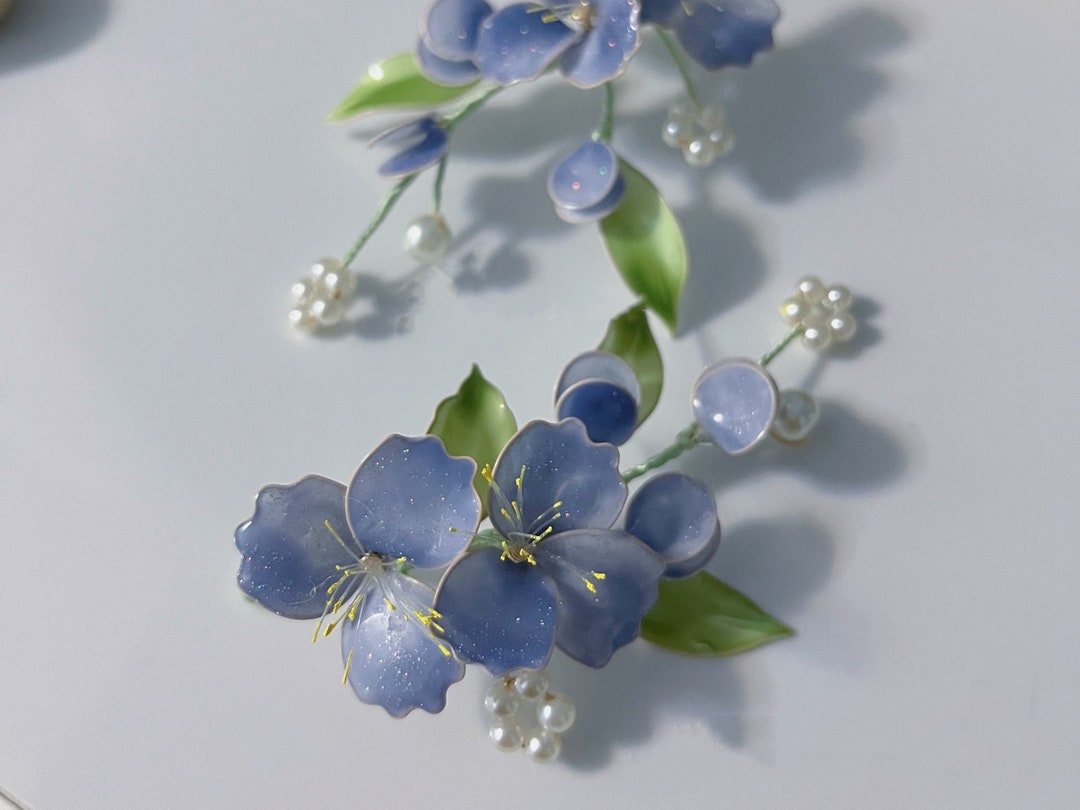 Handmade Daisy Hairpin,earrings,japanese Kanzashi Hairpin,glass Resin ...
