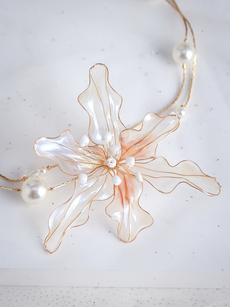 Handmade Japanese Kanzashi Necklace,flower Necklace,choker,bridal ...