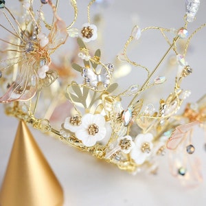 Handmade Japanese Kanzashi,bridal Crown,glass Resin Tiara,anime ...