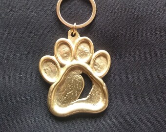 Bear Claw Keychain SMALL Bronze Paw Print Keychain - Etsy