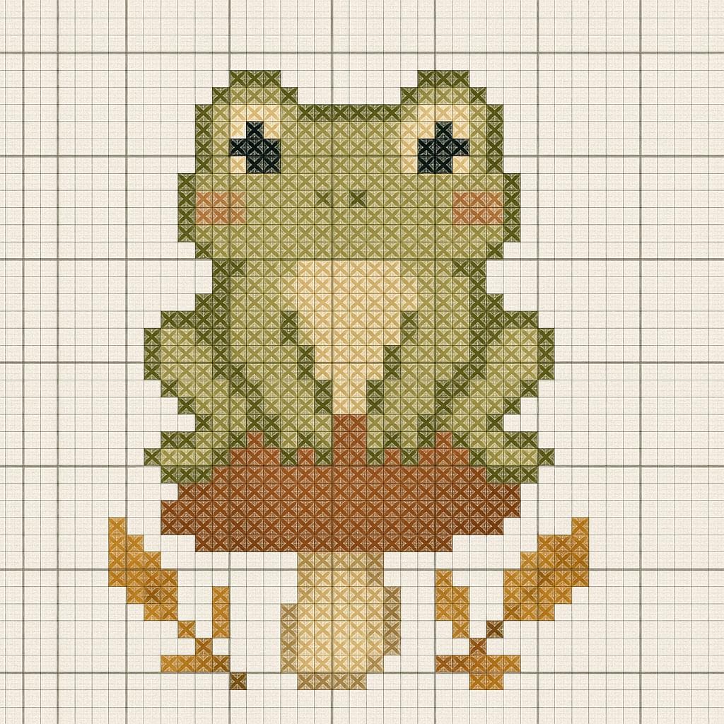 5 Frog Cross Stitch Patterns - Etsy