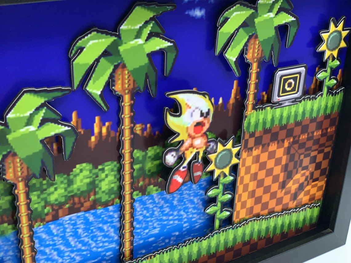 Sonic Super Sonic Shadow Box - Etsy