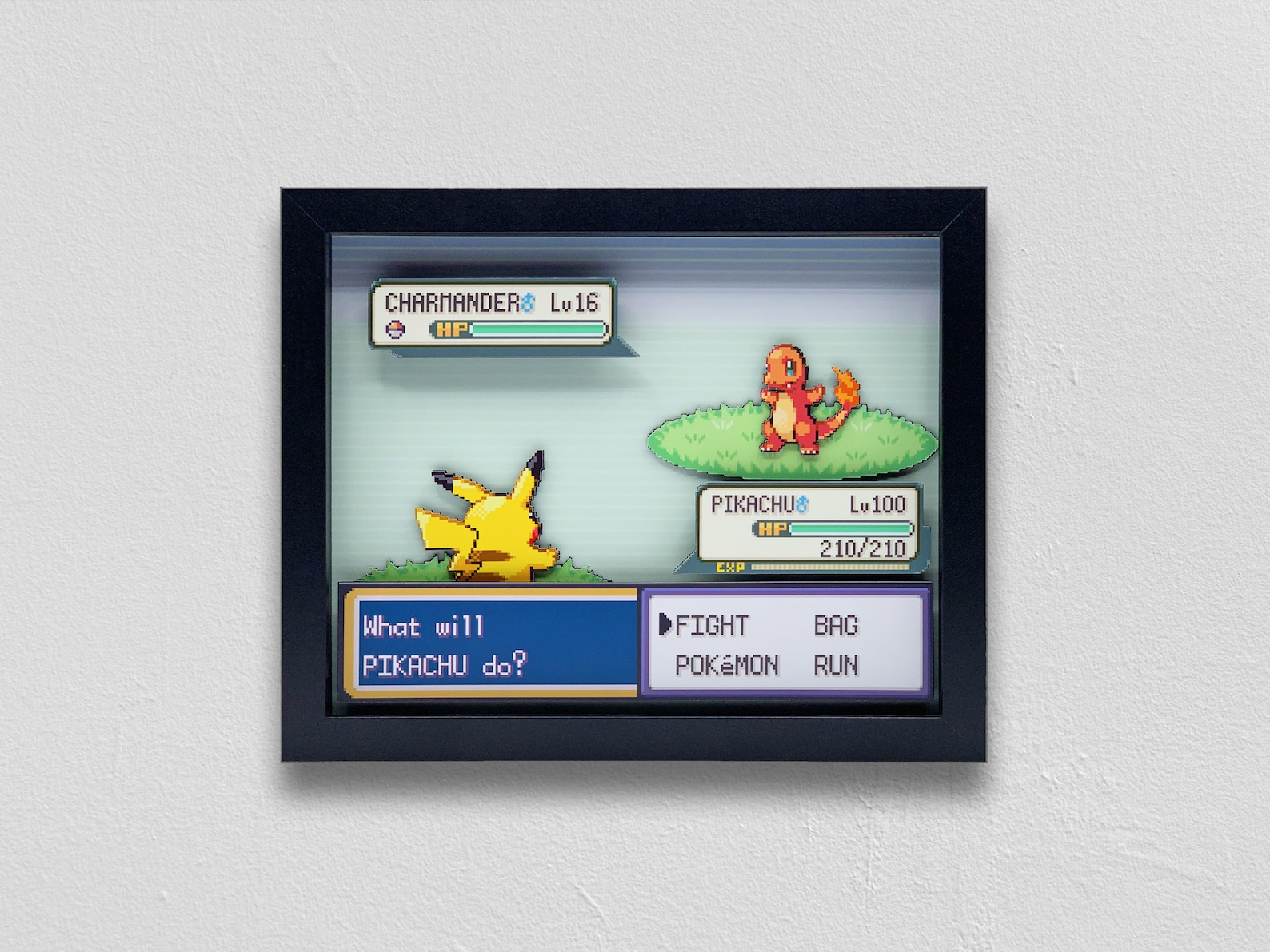 Pokemon - Pikachu/charmander - Shadow Box - Etsy