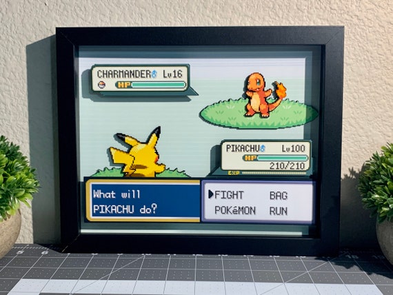 Pokemon Pikachu/Charmander Shadow Box | Etsy