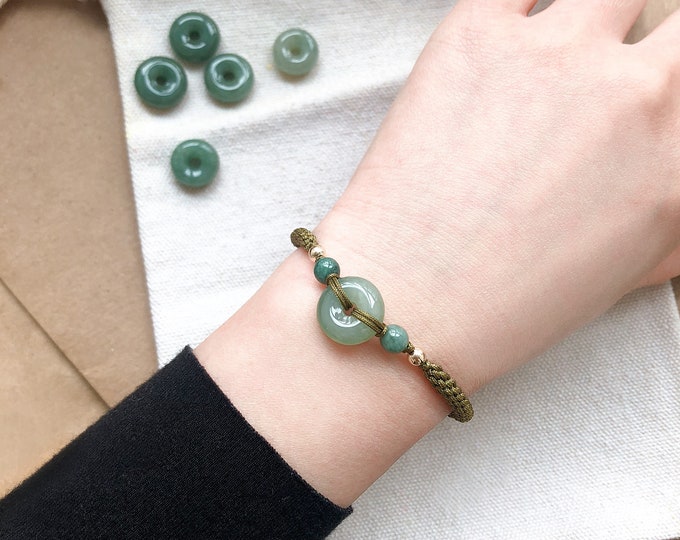 Genuine Green Jade Bracelet Mens Real Jade Bracelet for Wommen | Etsy
