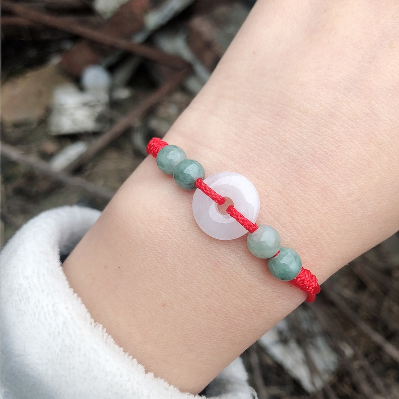 Her adjustable genuine jade bracelet green beaded Burma jade | Etsy