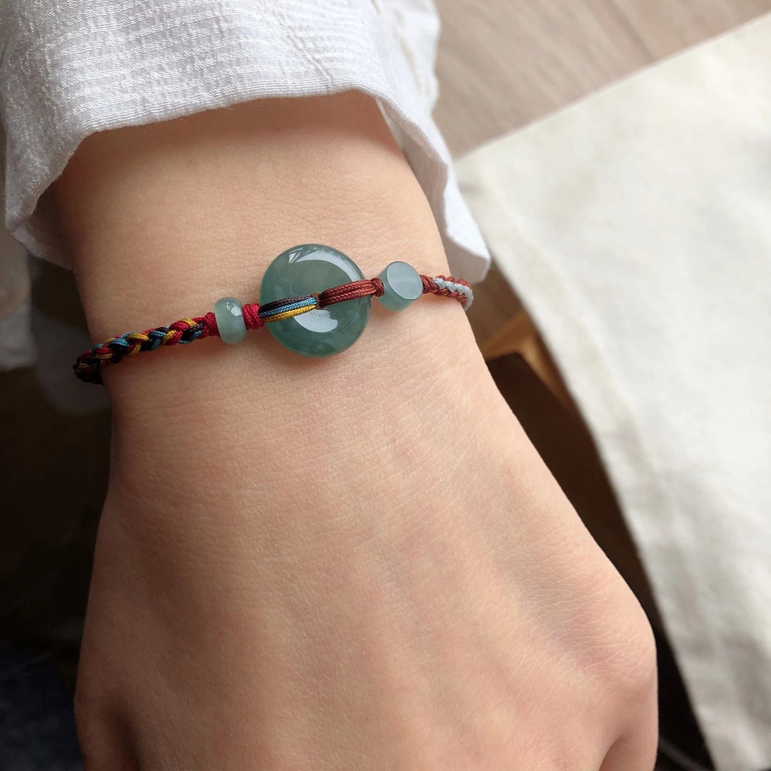 Genuine Natural Jade Bracelet for Women & Men Adjustable Blue Jadeite ...
