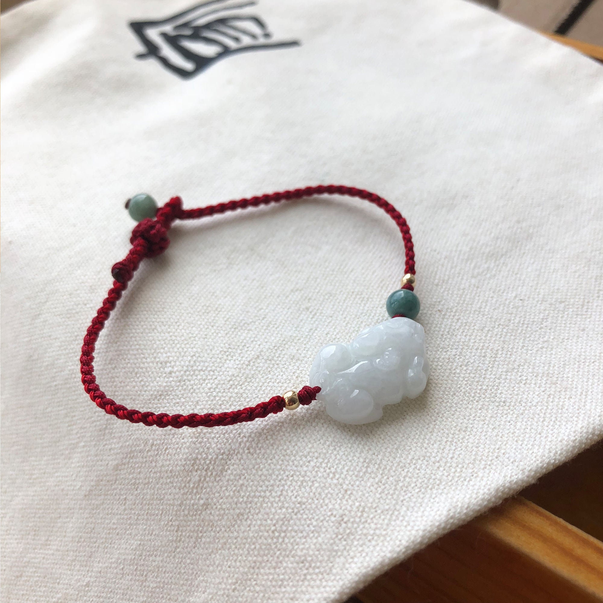 Natural White & Green Jade Pi Yao Bracelet for Women Gift for - Etsy