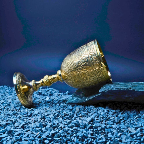 Vintage Handmade Brass King's Royal Chalice Embossed Cup 6 - Etsy