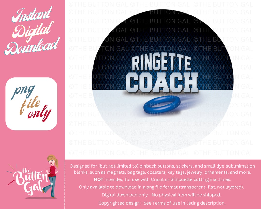 Full Color Digital Ringette Design Instant Digital Download Buttons ...