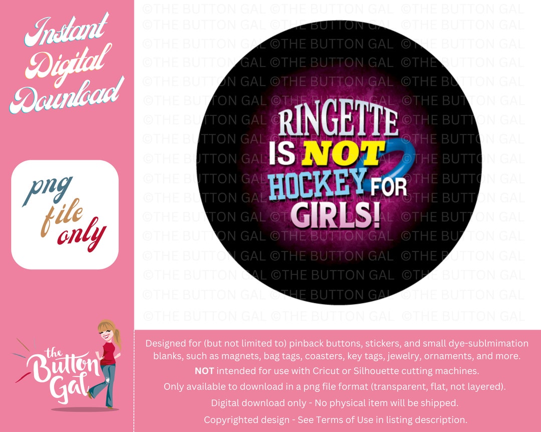 Full Color Digital Ringette Design Instant Digital Download Buttons ...