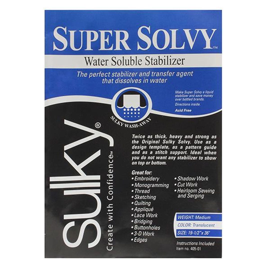 Sulky Super Solvy Stabilizer - Clear - 19.75'' X 1 Yd. Pkg - Etsy