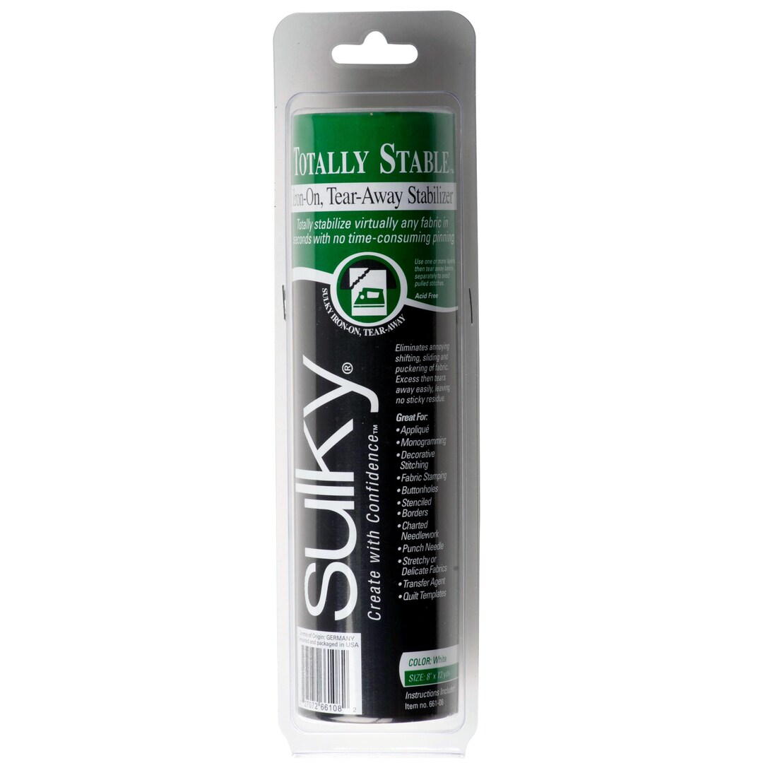 Sulky Totally Stable Stabilizer - White - 8'' X 12 Yd. Roll - Etsy