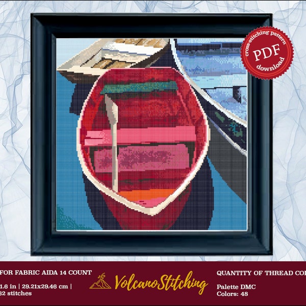 Boat Cross Stitch - Etsy
