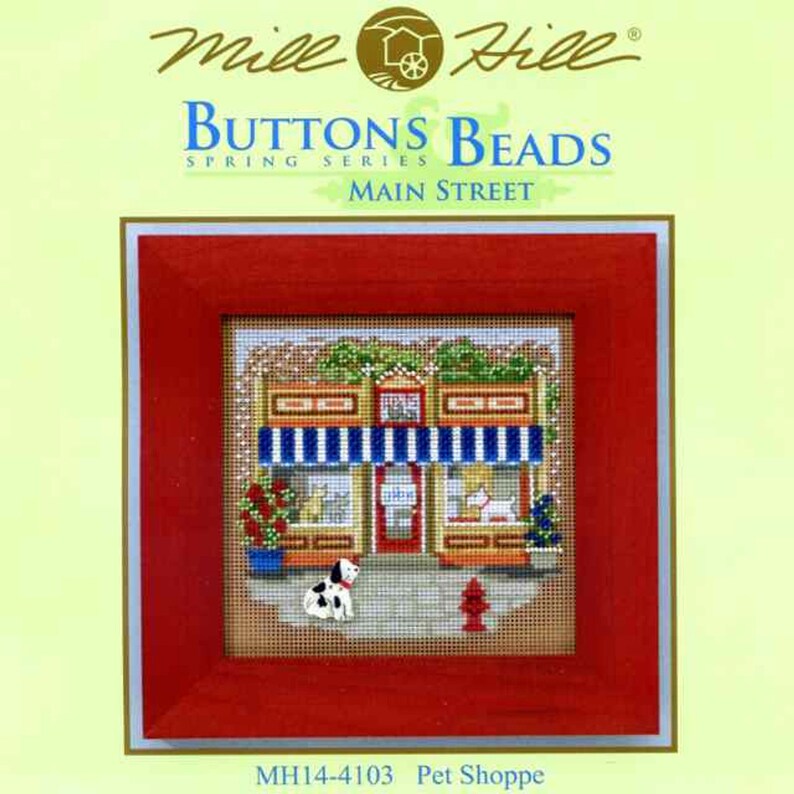 Pet Shoppe Cross Stitch Kit, Buttons and Beads by Mill Hill, MH14-4103, Spring Series, Modern ...