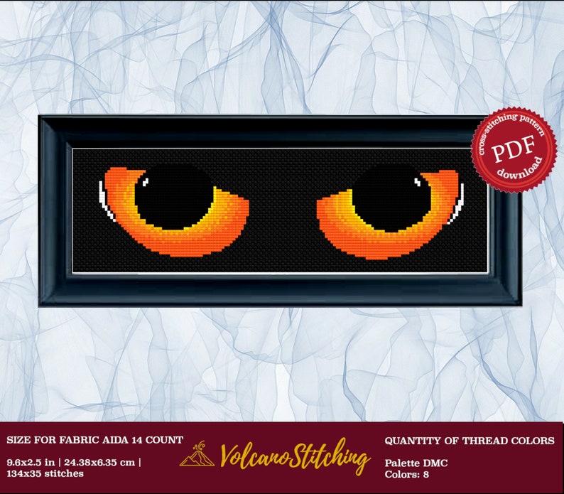 Eyes #58 Cross Stitch Embroidery PDF Pattern Download | Cross Stitch ...