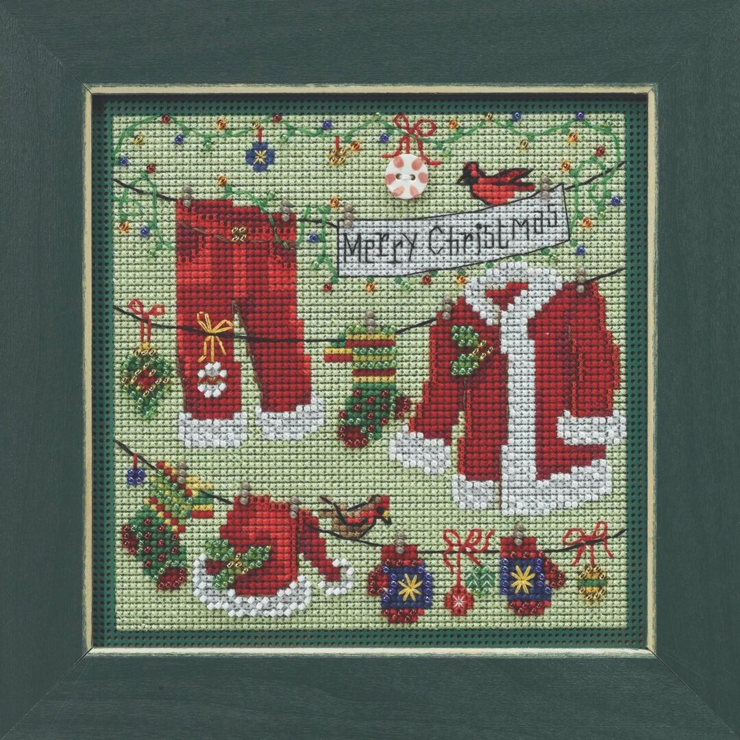 Santa's Clothesline Cross Stitch Kit by Mill Hill, MH14-2232, Buttons ...