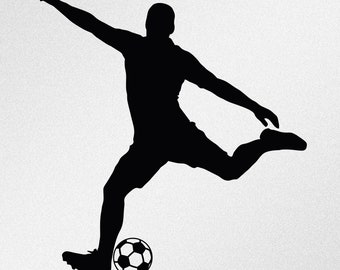 Soccer Player Vinyl Decal Sticker Boy Standing Ball Male - Etsy