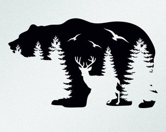 Black Bear Sticker Car Decal Vinyl Decalbear Sticker - Etsy